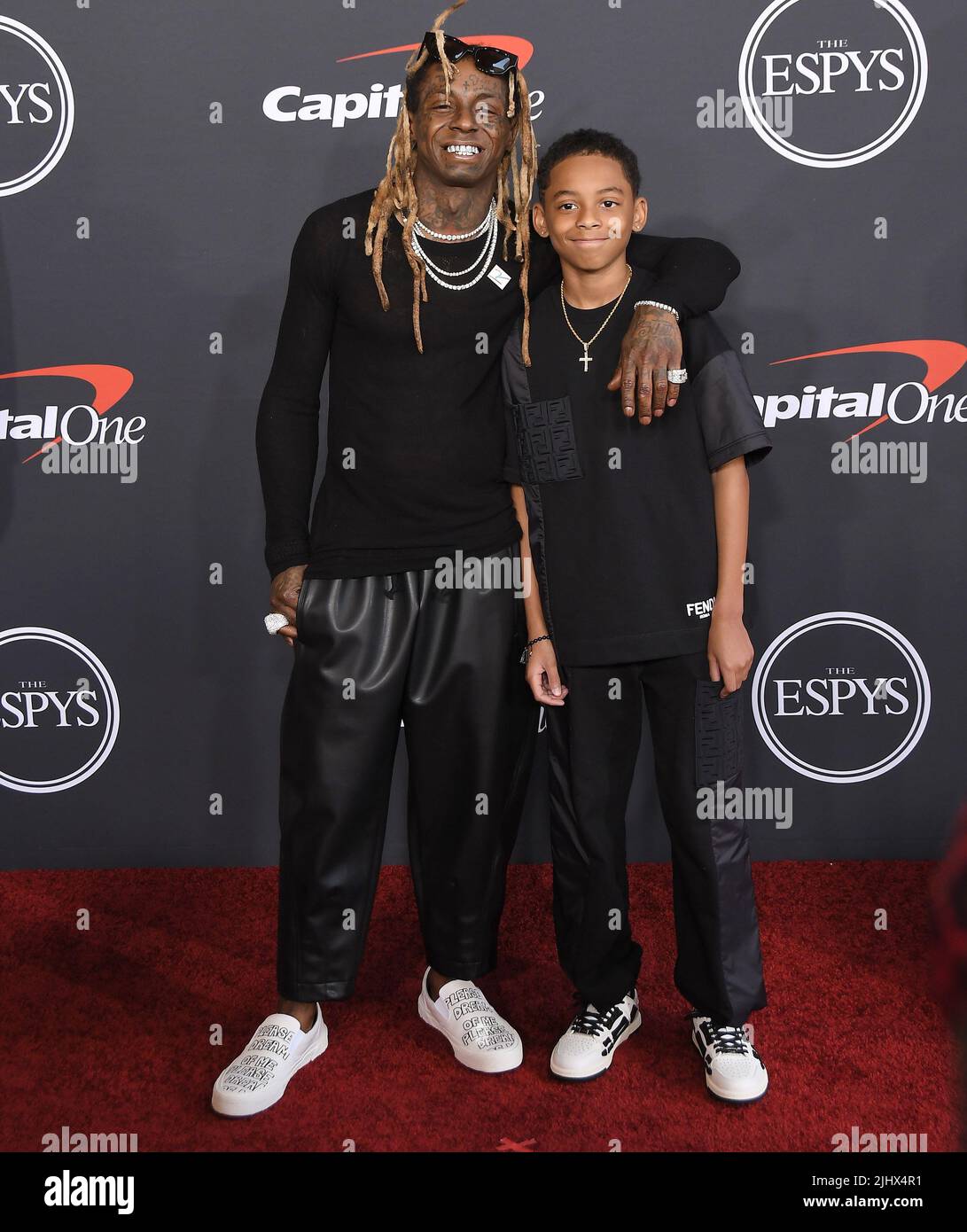 Los Angeles, USA. 20th July, 2022. (L-R) Lil Wayne and Kameron Carter ...