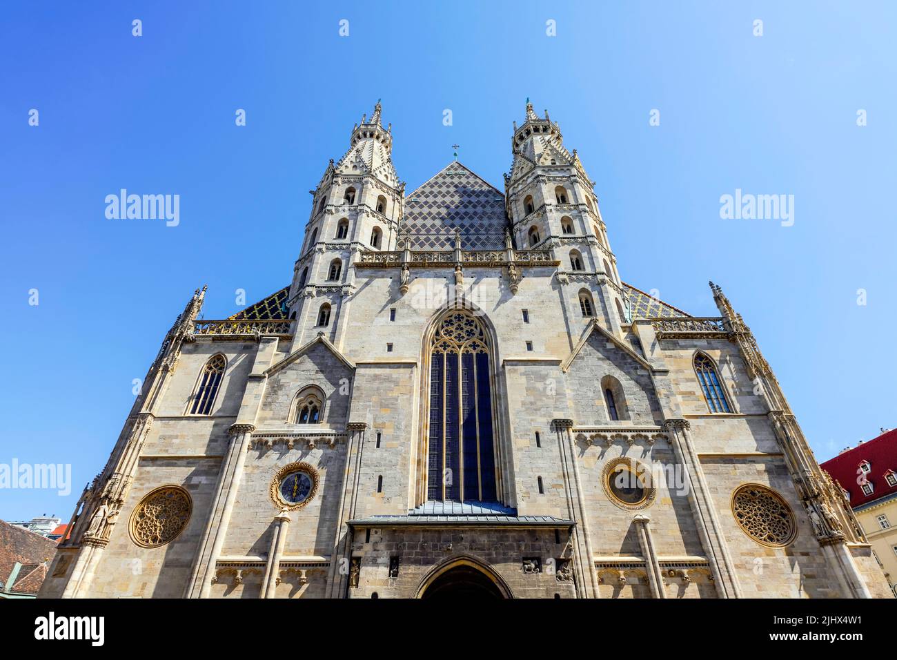 View of St. Stephen's Cathedral in Vienna, Austria. The Cathedral is ...
