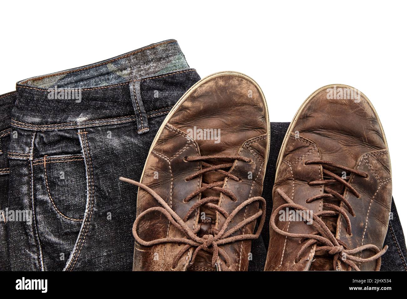 Distressed leather shoes hi-res stock photography and images - Alamy