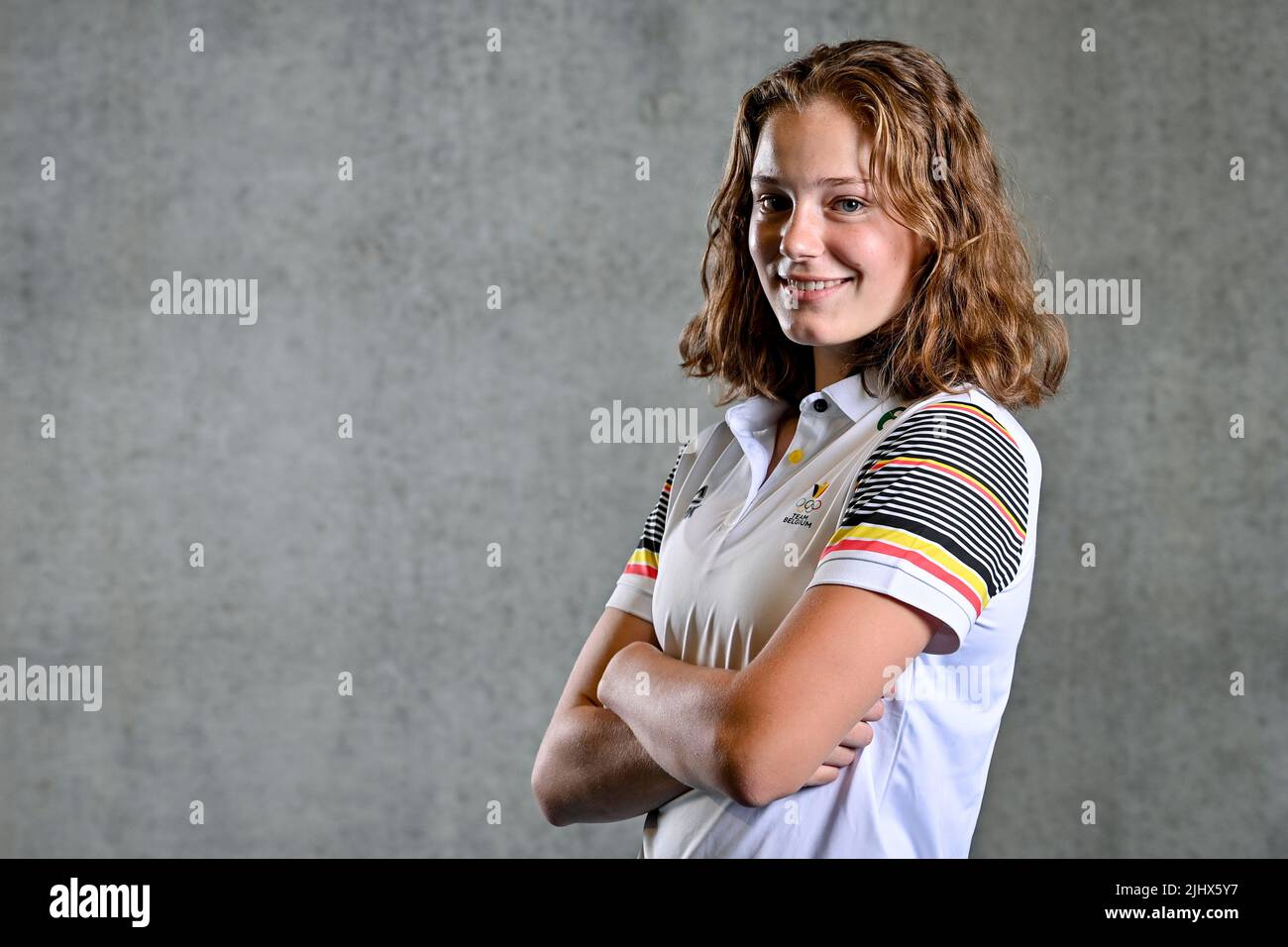 Zhen Verburgt poses during a team building exercise for the athletes ...