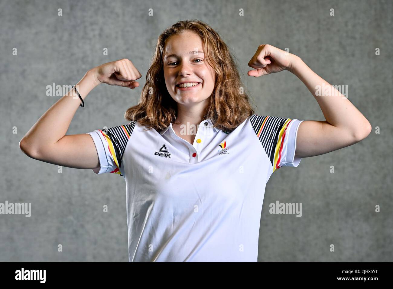 Zhen Verburgt poses during a team building exercise for the athletes ...