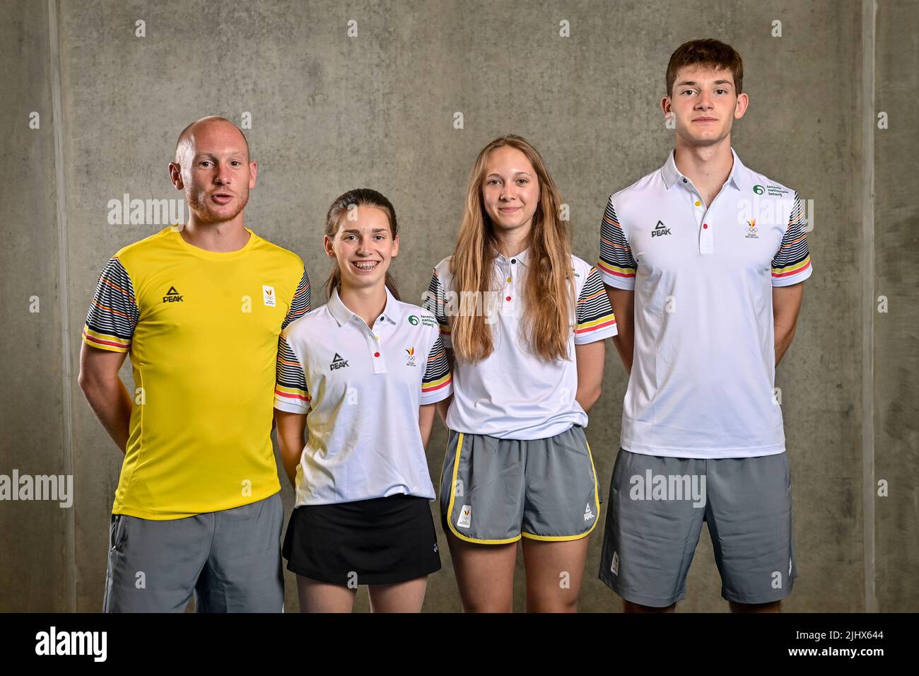 Kevin Vervaeke, Carla Henry, Amber Boonen and Arnaud Huberty pose for a ...