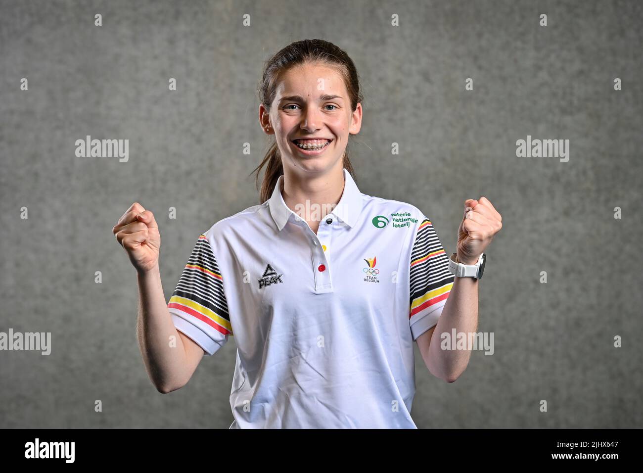 Carla Henry poses during a team building exercise for the athletes ...