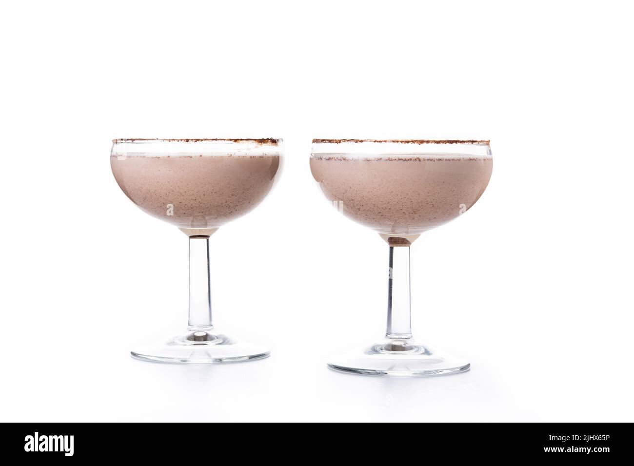 Brandy Alexander cocktail isolated on white background Stock Photo - Alamy