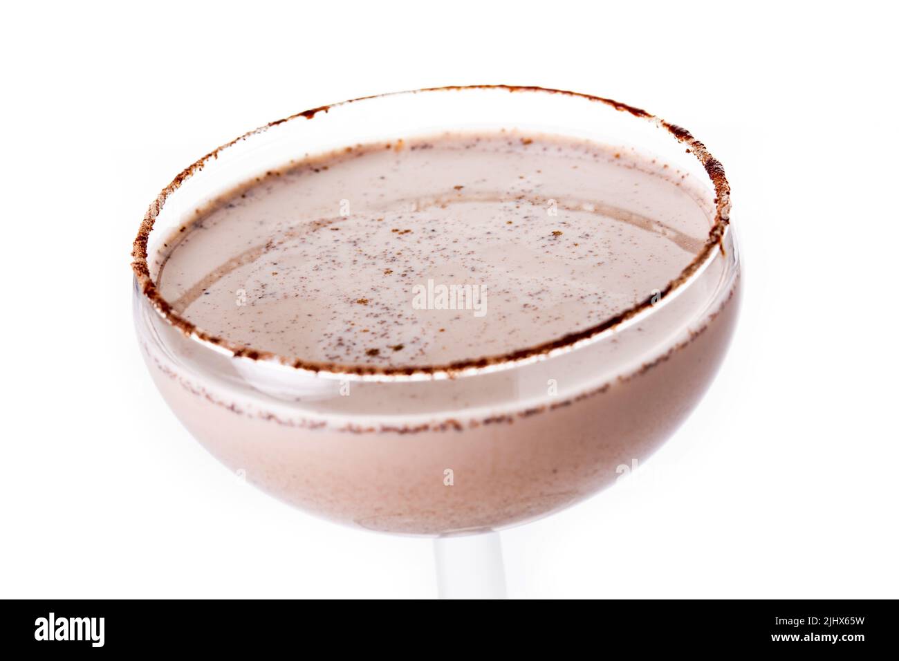 Brandy Alexander cocktail isolated on white background Stock Photo - Alamy