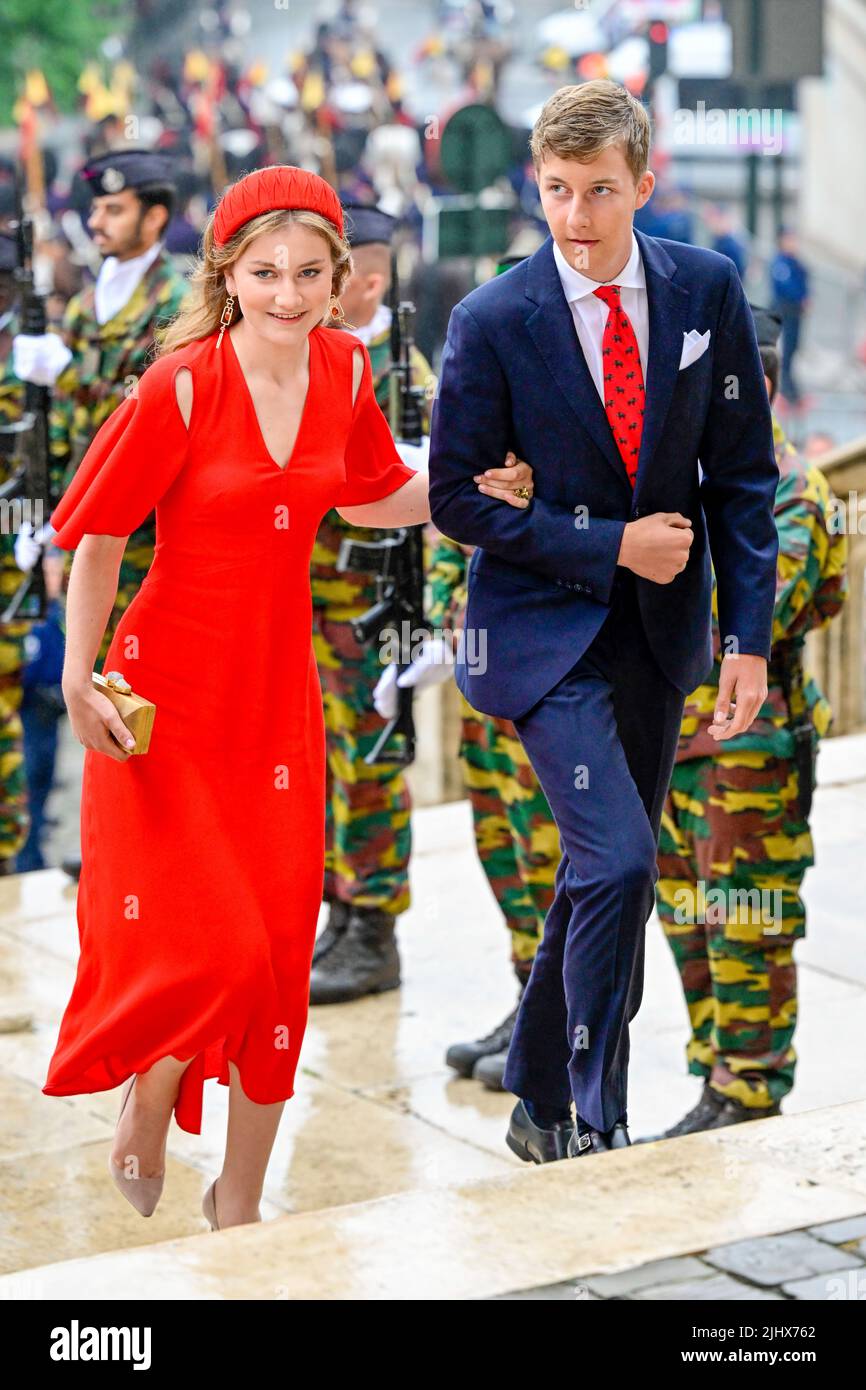 Princess Elisabeth and Prince Emmanuel of Belgium attending Te Deum in ...