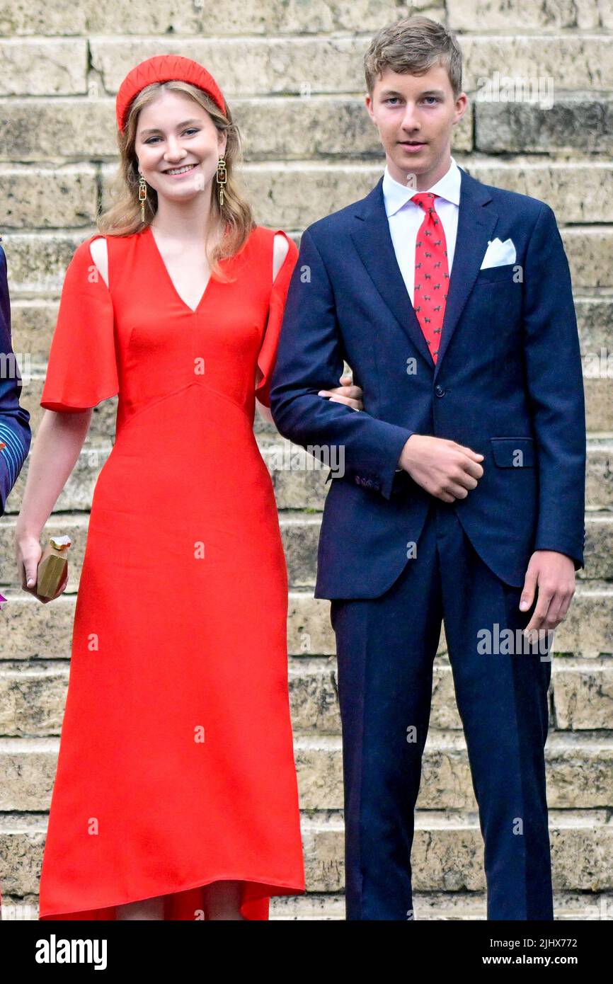 Princess Elisabeth and Prince Emmanuel of Belgium attending Te Deum in ...