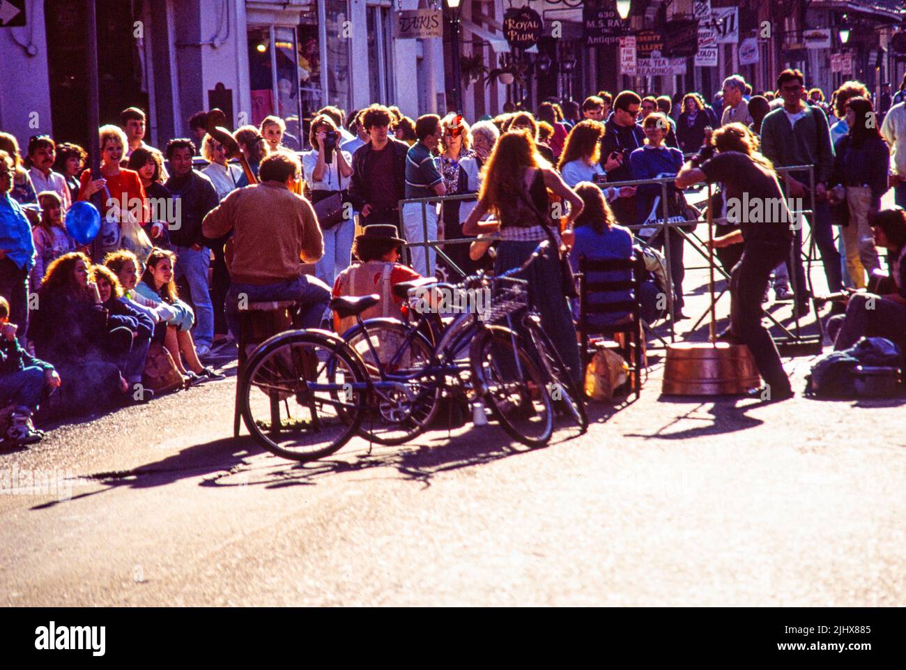 Portrait street musicians busking playing jazz in the French Quarter ...