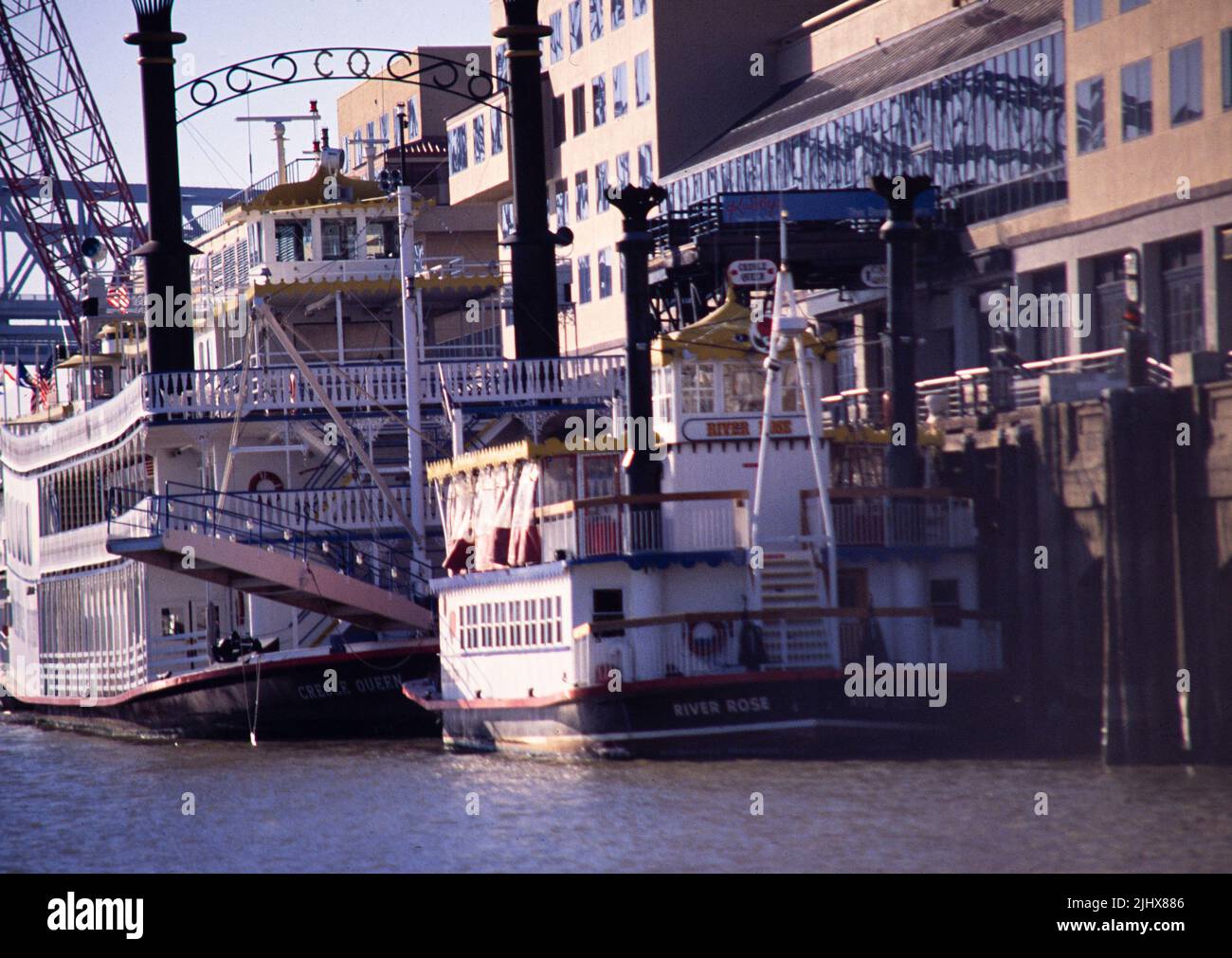 Creole Queen paddle steamer boat on Mississippi River, New Orleans ...