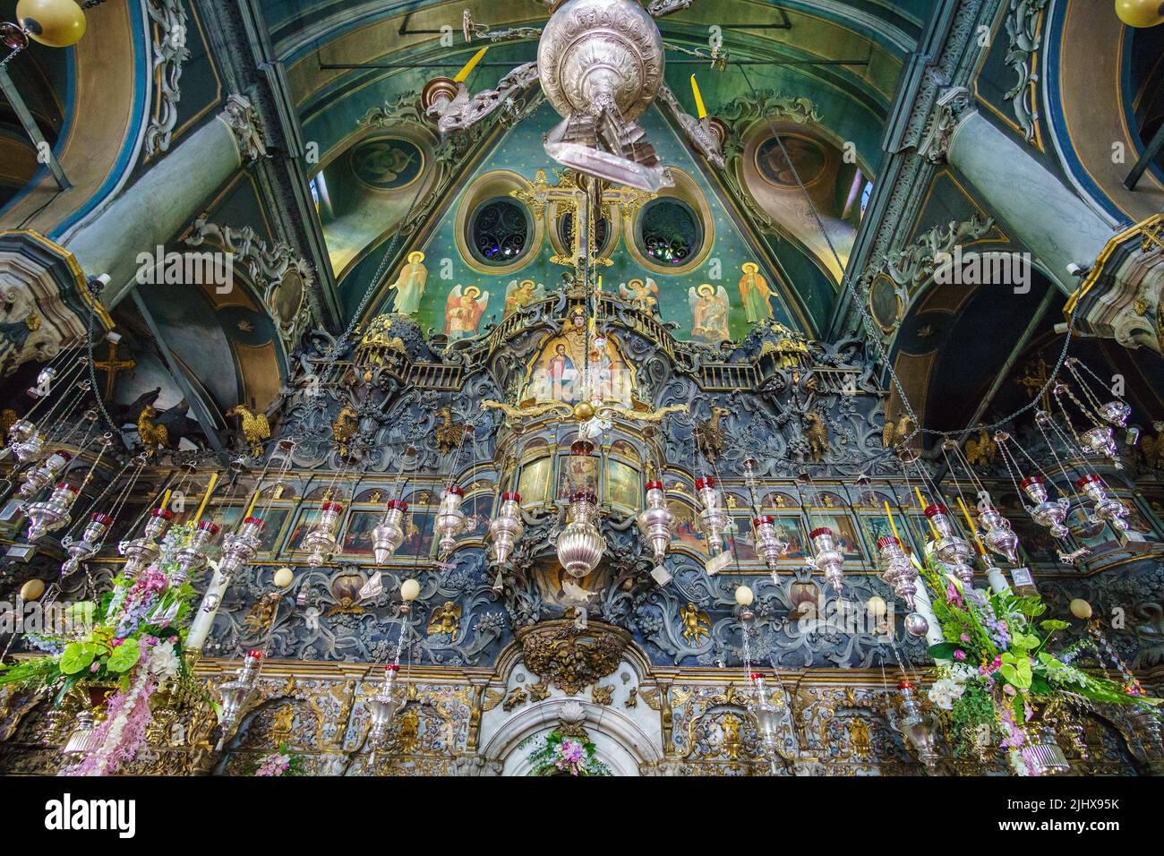 Interior view of Panagia Megalochari cathedral church (Virgin Mary) in ...