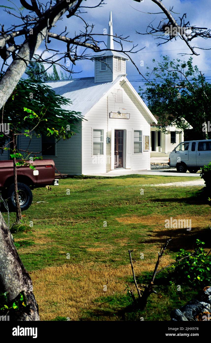 White clapperboard historic building Stake Bay baptist church, Cayman ...
