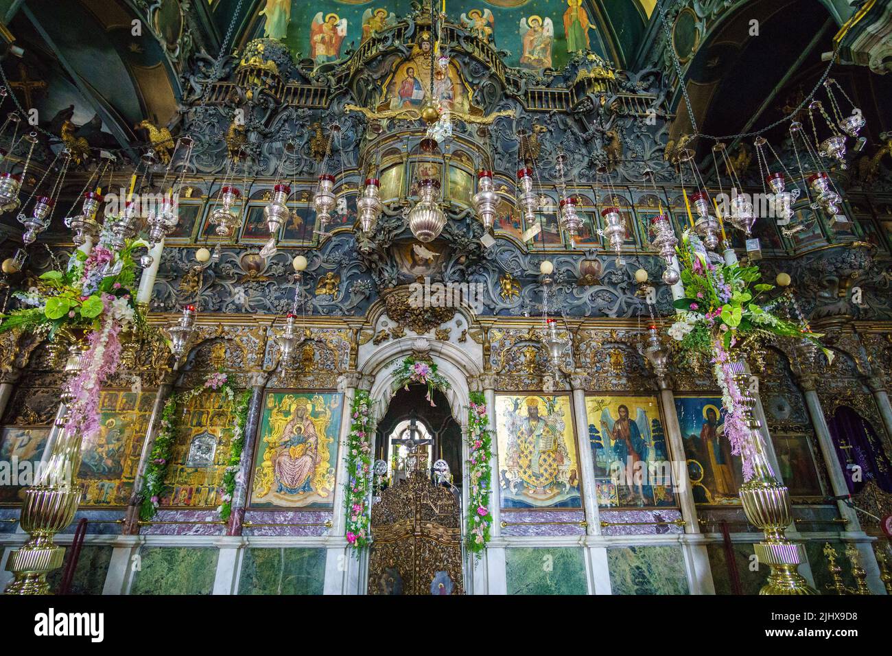 Interior view of Panagia Megalochari cathedral church (Virgin Mary) in ...
