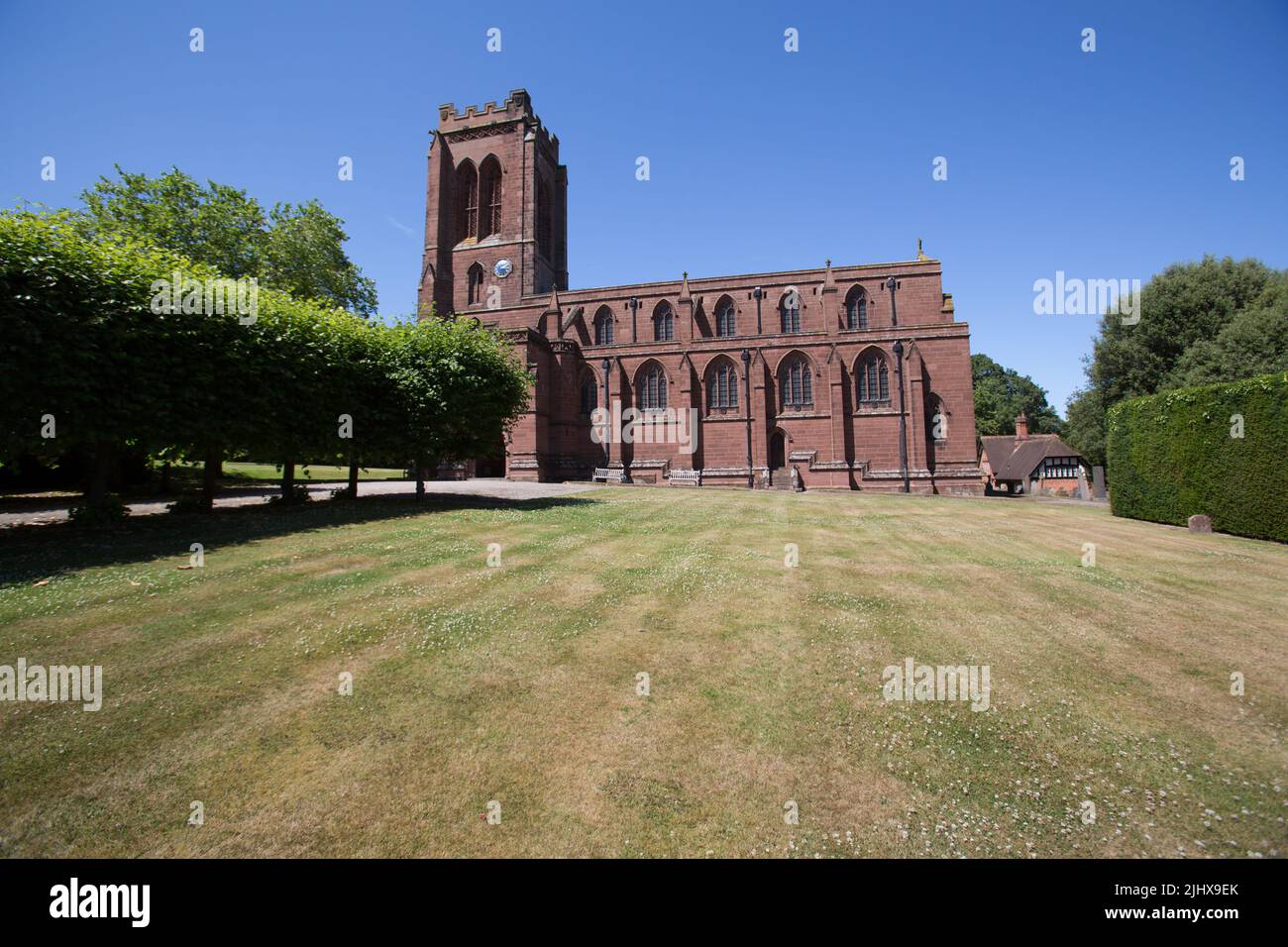 Village of Eccleston, England. Picturesque view of the late 19th ...