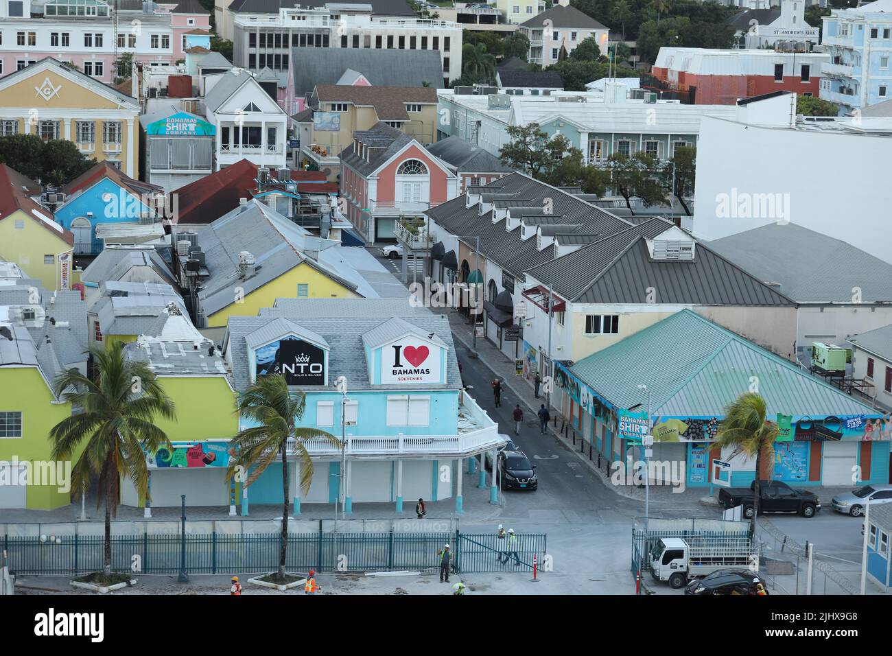 Harborside Villas aerial view at Nassau Harbour with Nassau downtown at ...