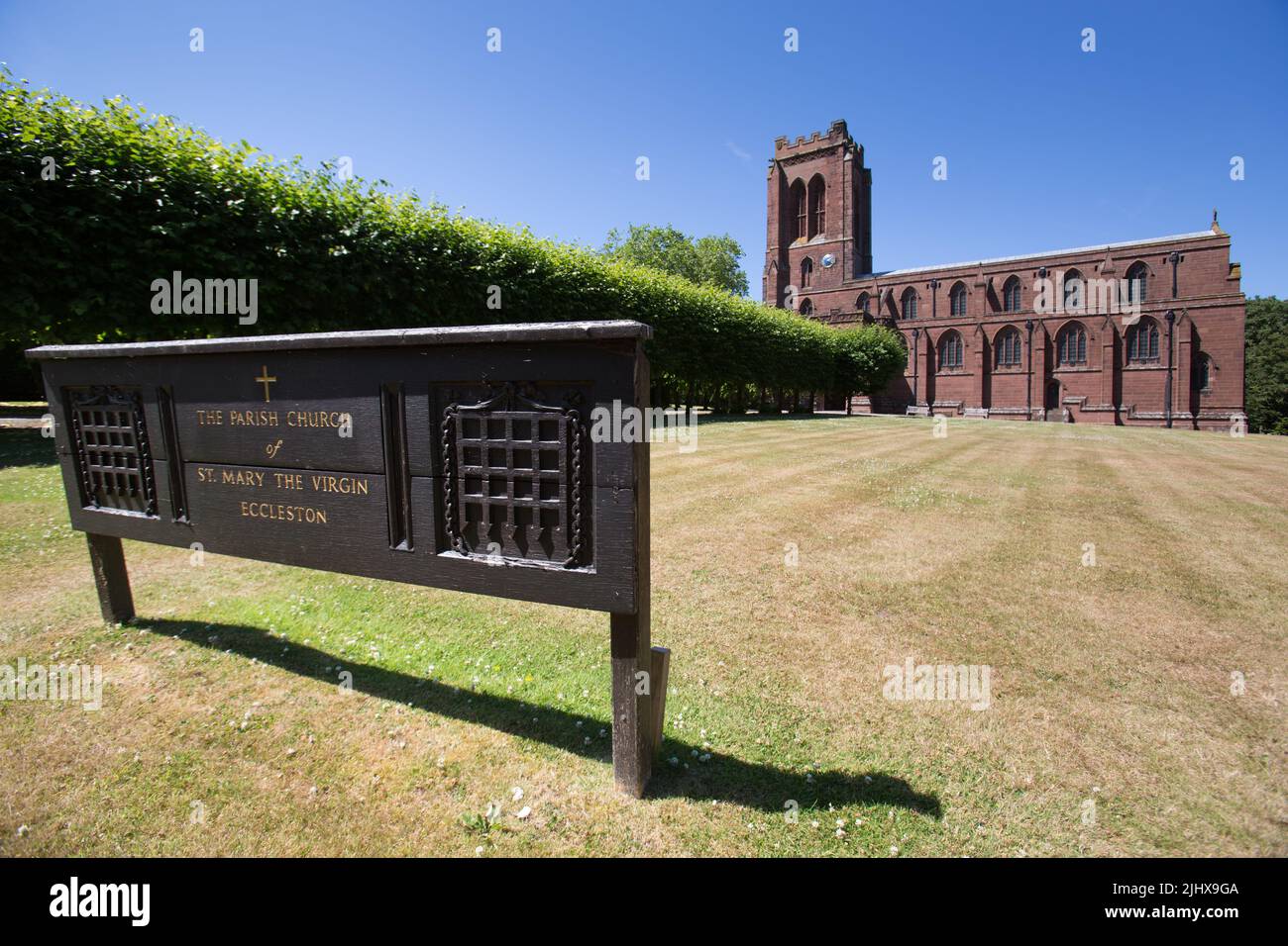 Village of Eccleston, England. Picturesque view of the late 19th ...