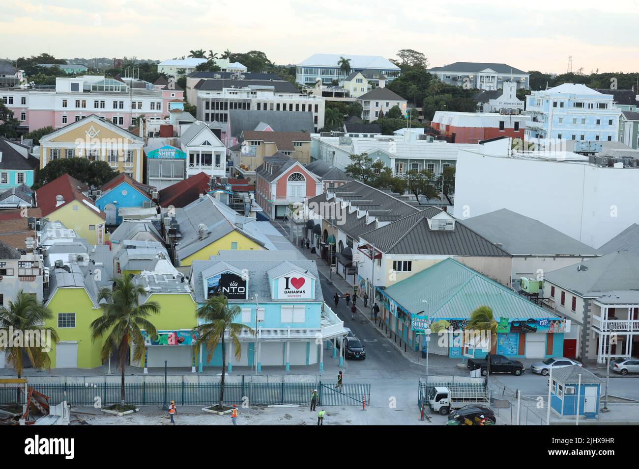 Harborside Villas aerial view at Nassau Harbour with Nassau downtown at ...
