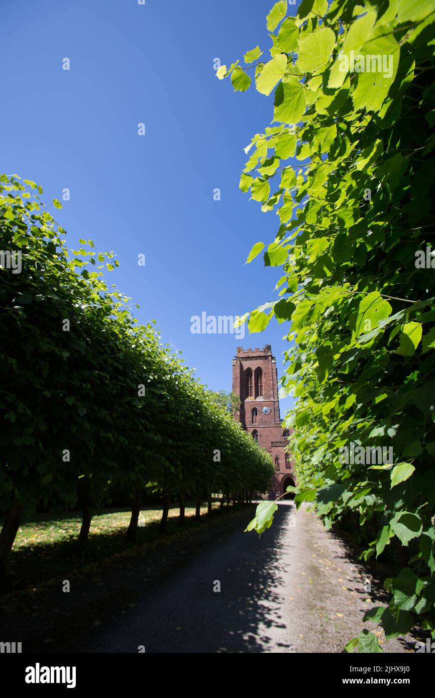 Village of Eccleston, England. Picturesque view of the late 19th ...