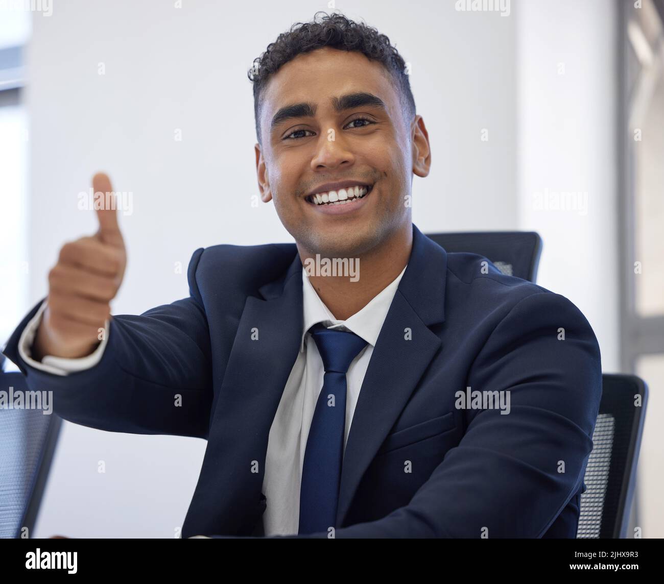 Thanks for doing business with me. Portrait of a young businessman ...