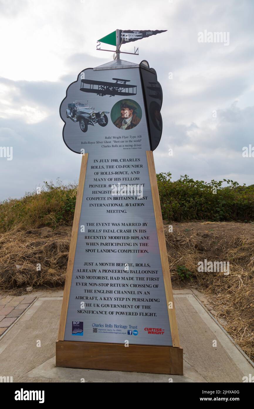 Charles Rolls Memorial sculpture, unveiled on 12th July 2022, at ...