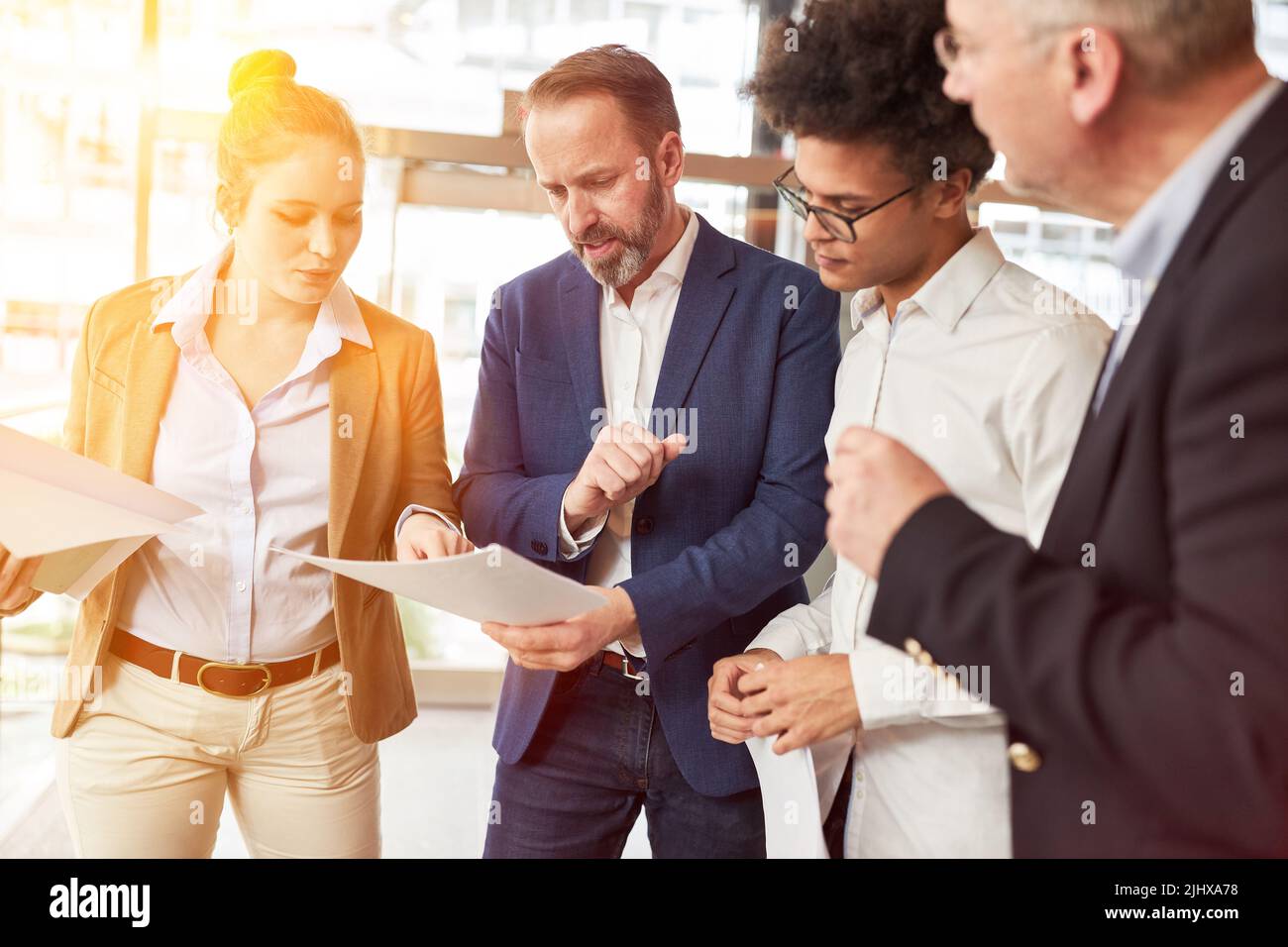Business team in the workshop thinking together for an agency project ...