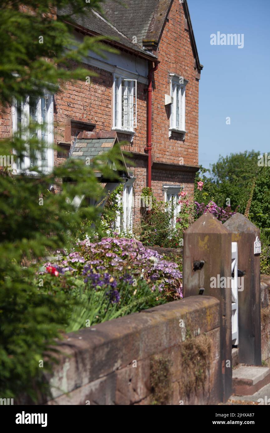 Village of Eccleston, England. Picturesque view of the 19th century ...