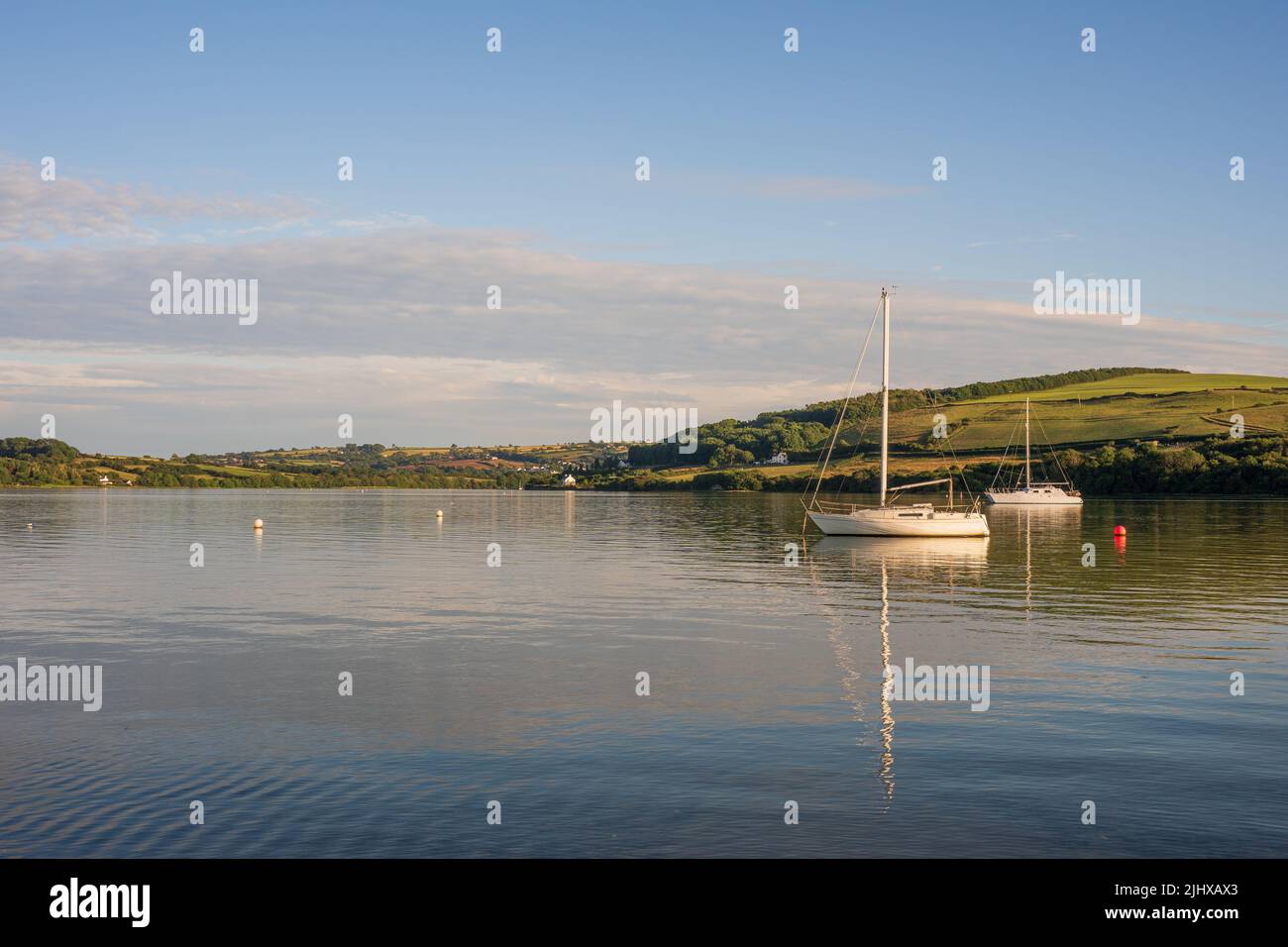 landscape view of Teifi Estuary at St Dogmaels poppit sands nr Cardigan ...