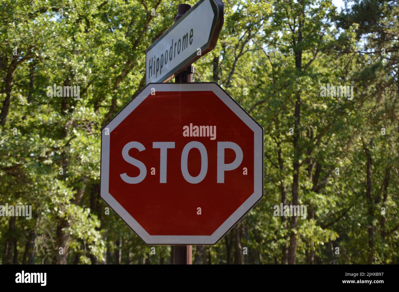 Stop sign from france Stock Photo - Alamy