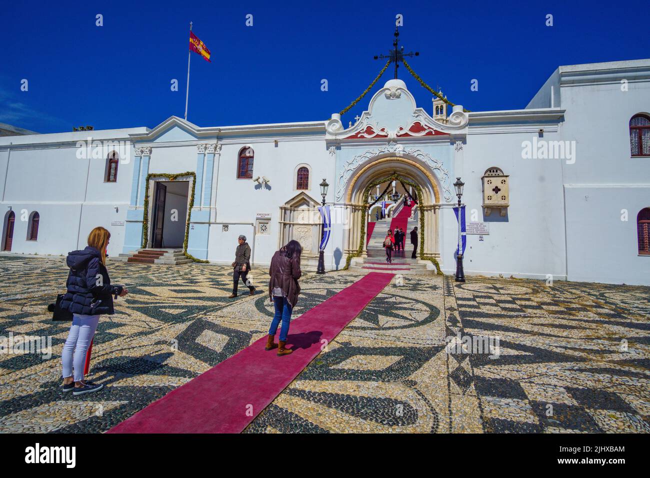 Exterior view of Panagia Megalochari cathedral church (Virgin Mary) in ...