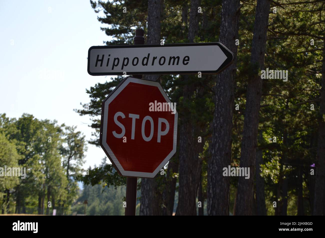 Stop sign from france Stock Photo - Alamy