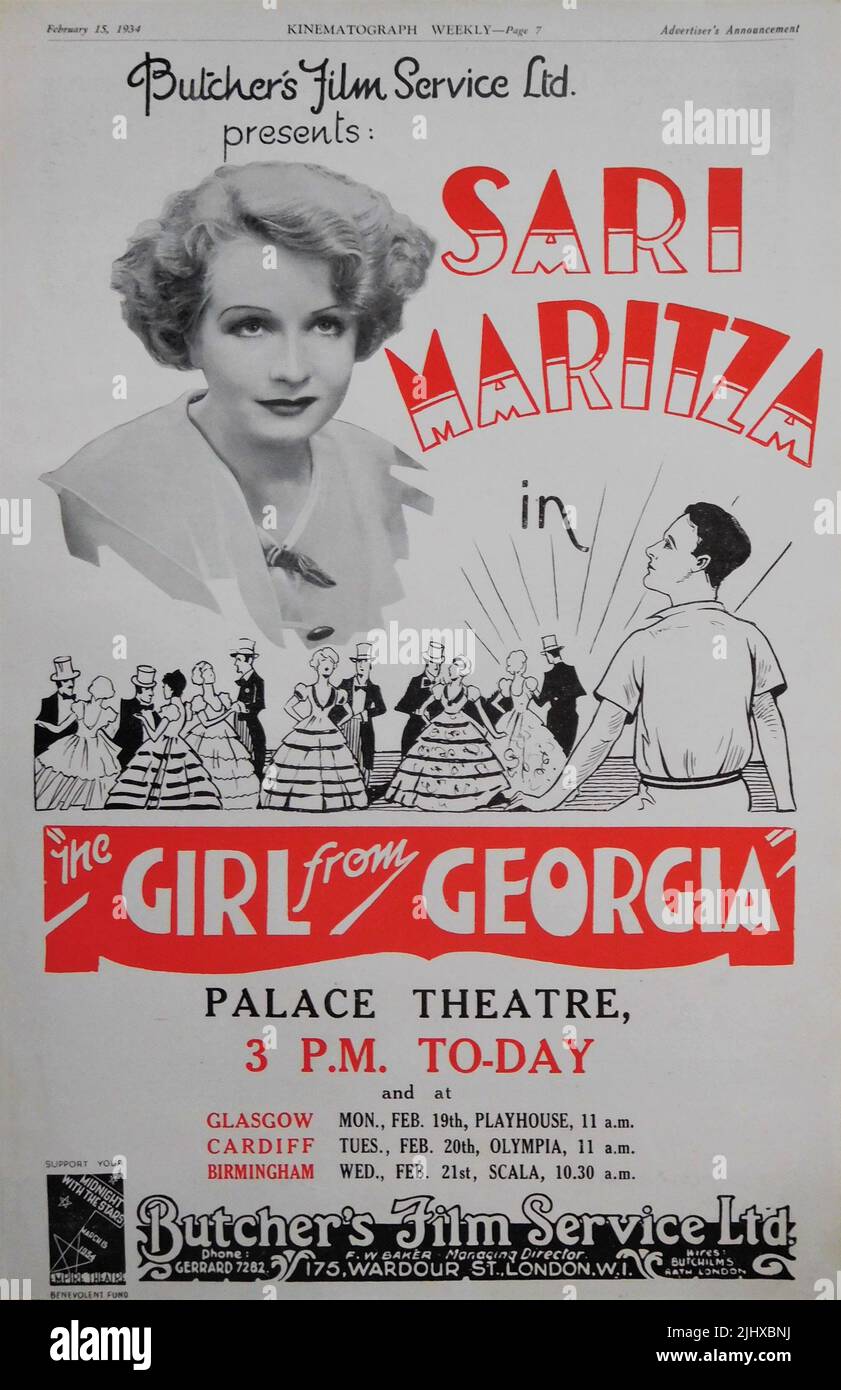 SARI MARITZA and BUSTER / WILLIAM COLLIER Jr. in THE GIRL FROM GEORGIA ...