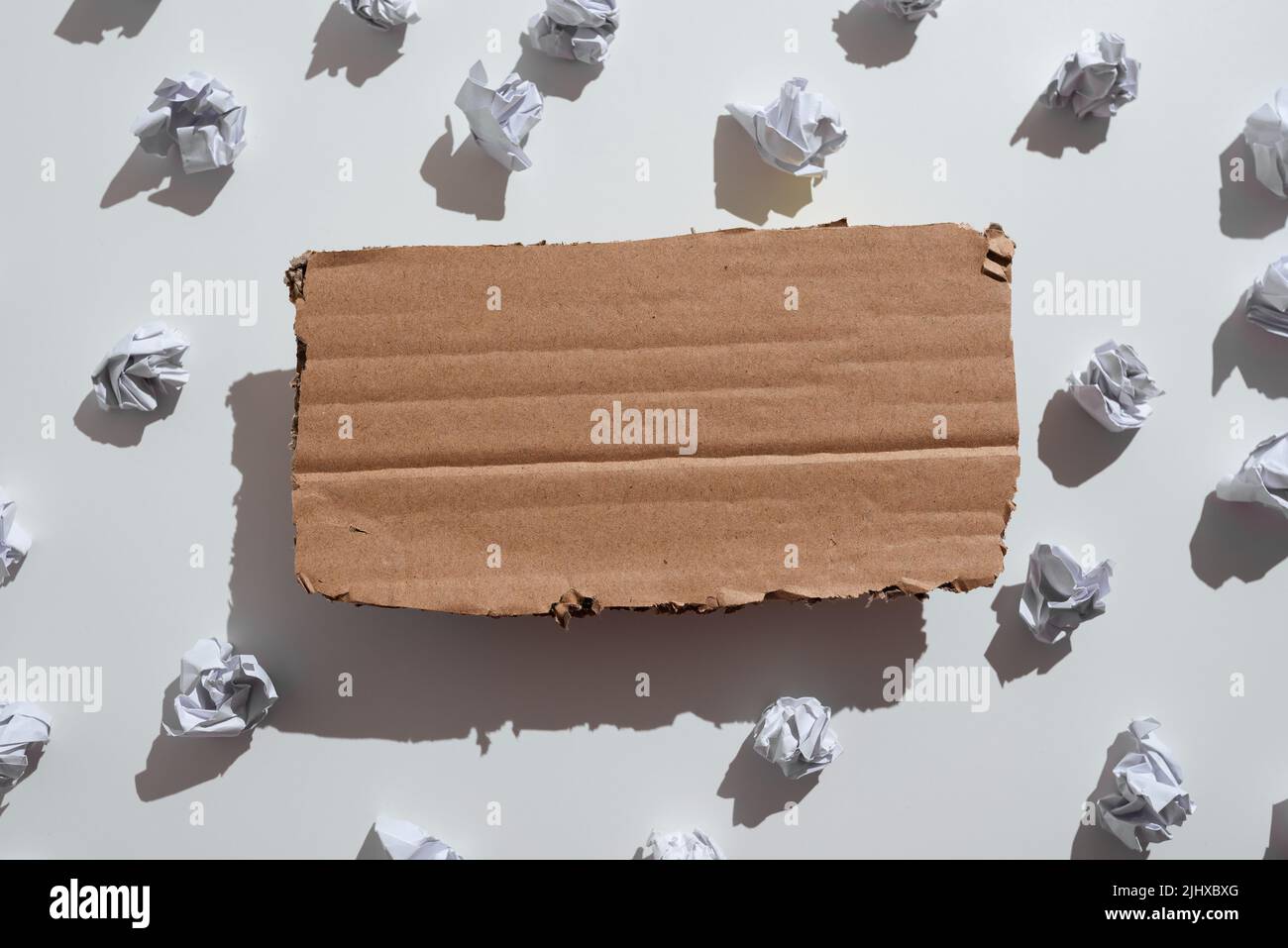 Paper Wraps Placed Under Cardboard With Important Information. Wrinkled ...