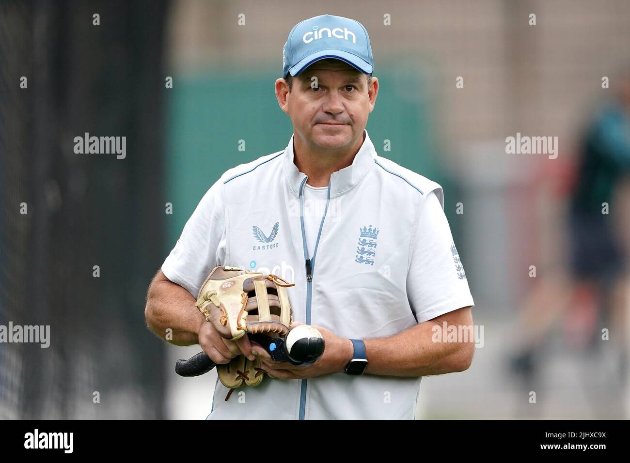 England head coach Matthew Mott during a training session at Emirates ...