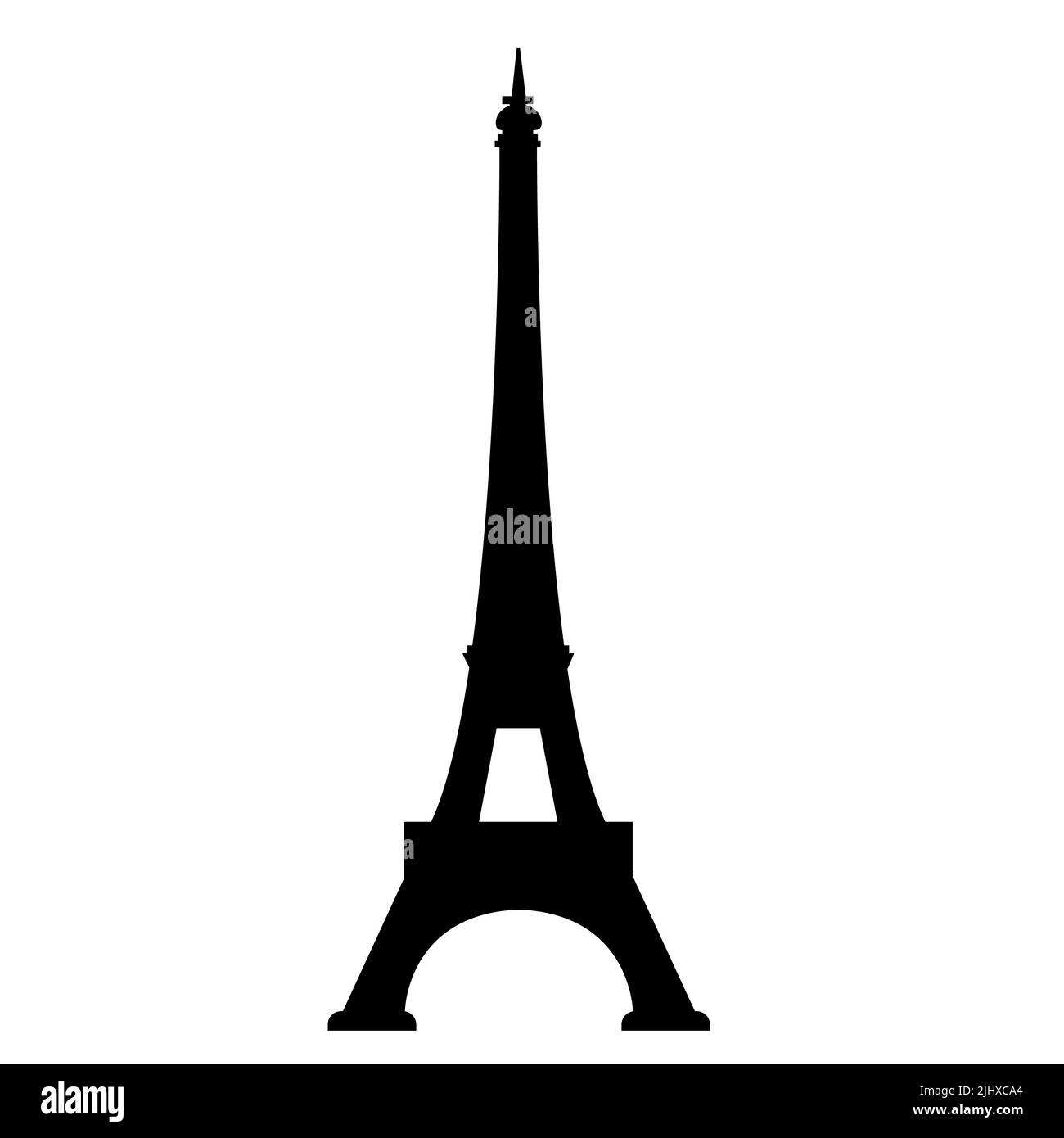 Eiffel tower black on a white background. Eiffel tower sign. flat style ...