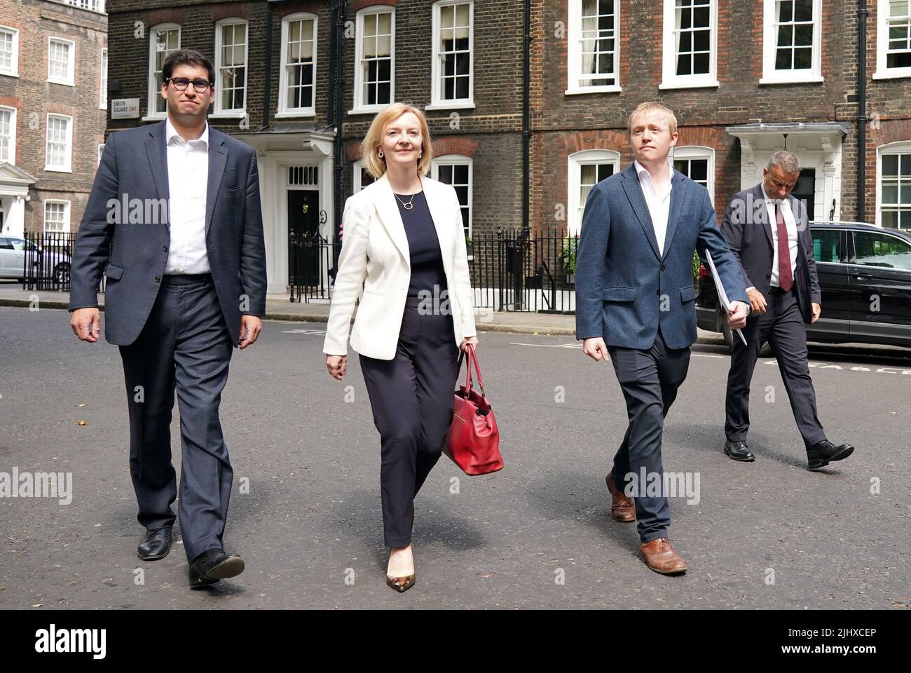 Tory leadership candidate Liz Truss arrives for a hustings event with ...