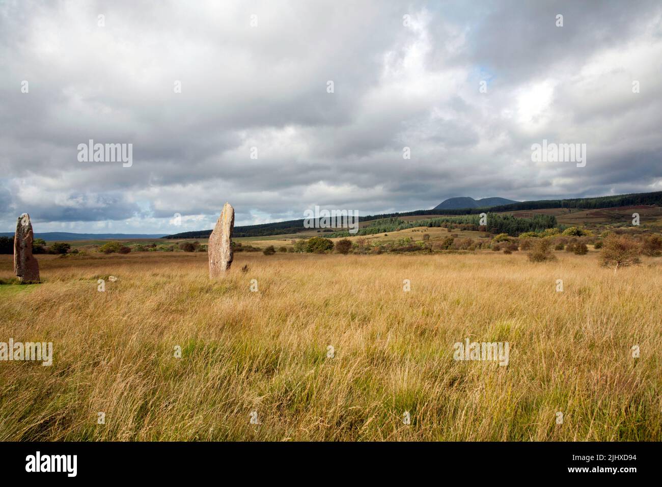 Neolithic standing stones and stone circle Machrie Moor Isle of Arran ...