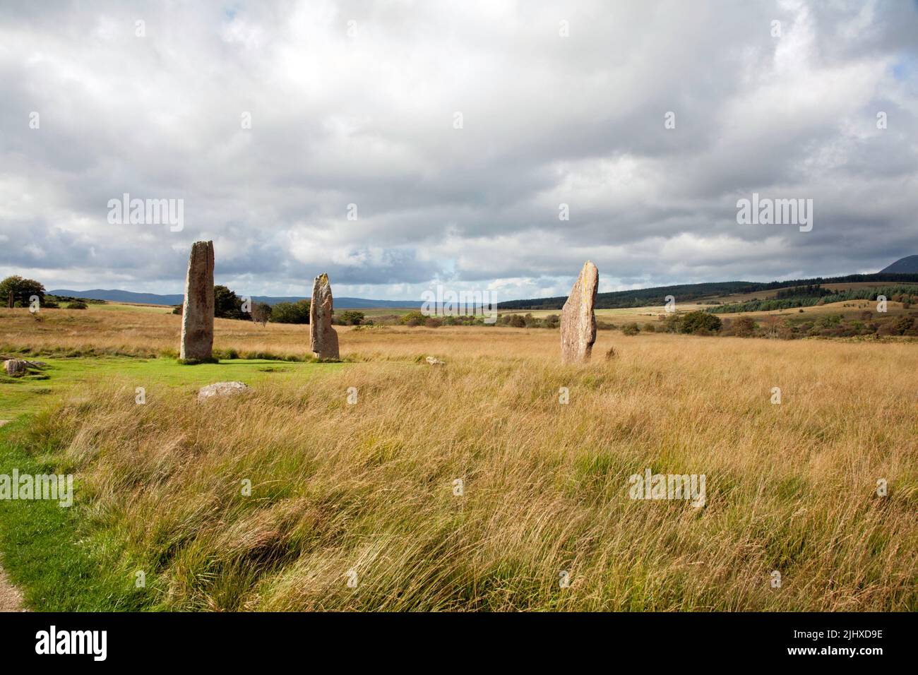 Neolithic standing stones and stone circle Machrie Moor Isle of Arran ...