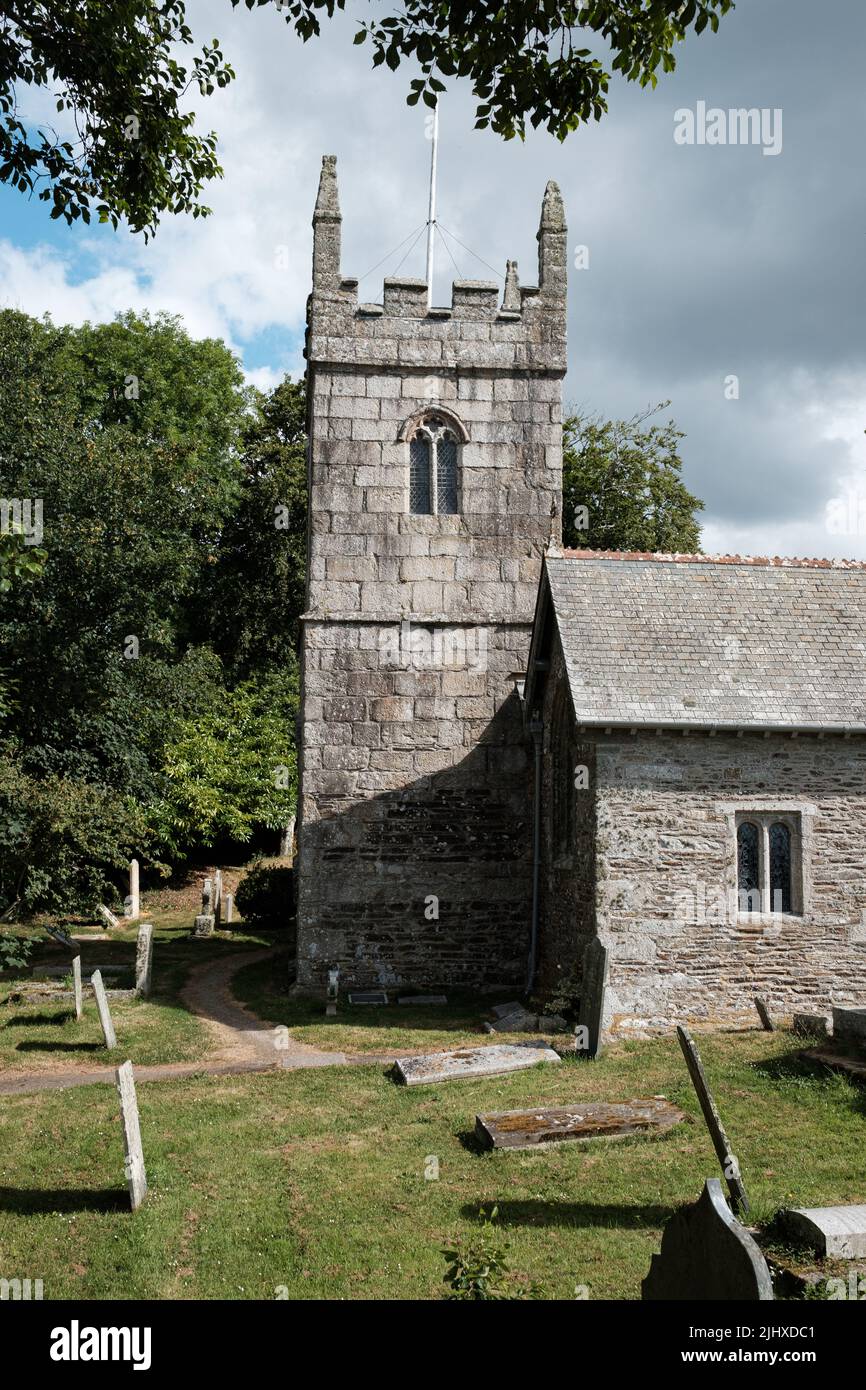 Exterior of St Mawnan and St Stephen's Church, Mawnan, Cornwall Stock ...