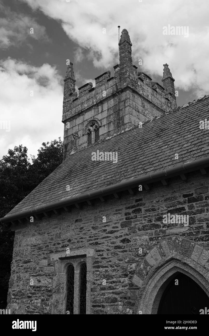 Exterior of St Mawnan and St Stephen's Church, Mawnan, Cornwall Stock ...