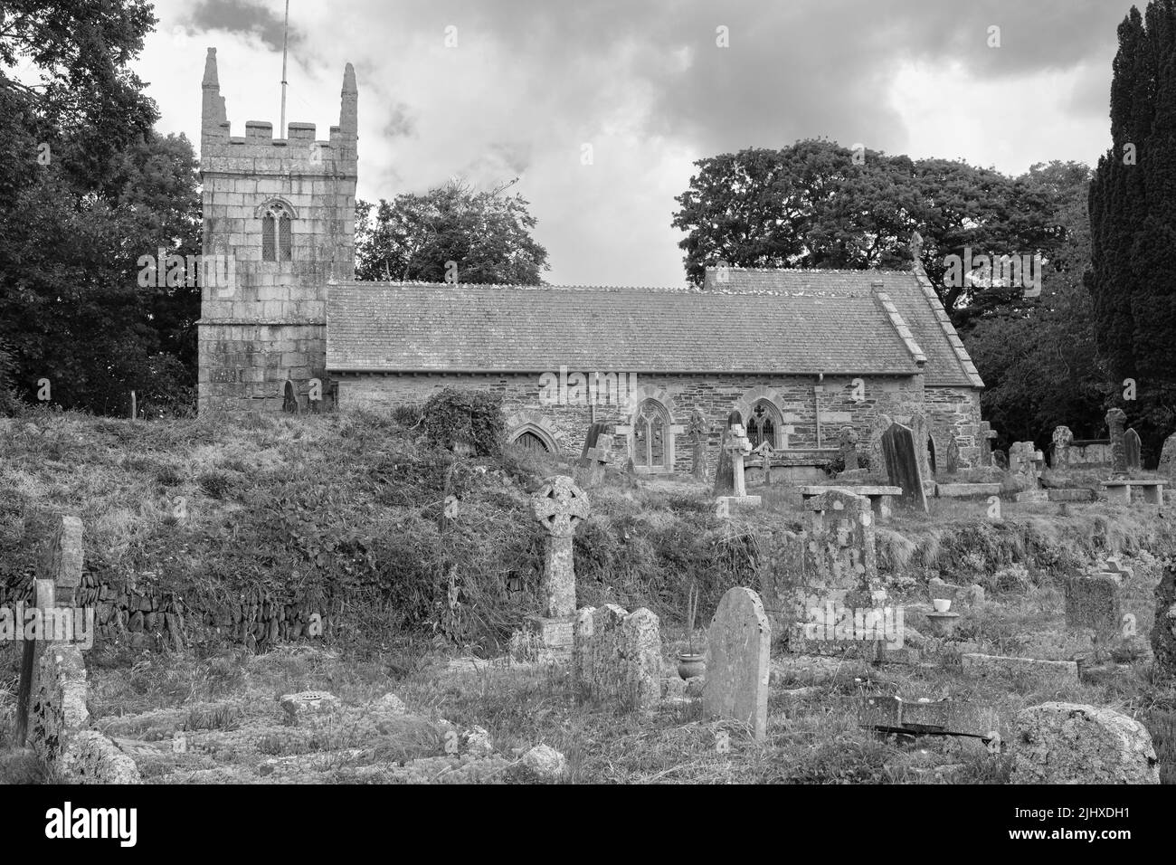 Exterior of St Mawnan and St Stephen's Church, Mawnan, Cornwall Stock ...