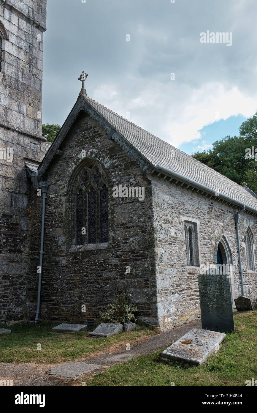 Exterior of St Mawnan and St Stephen's Church, Mawnan, Cornwall Stock ...