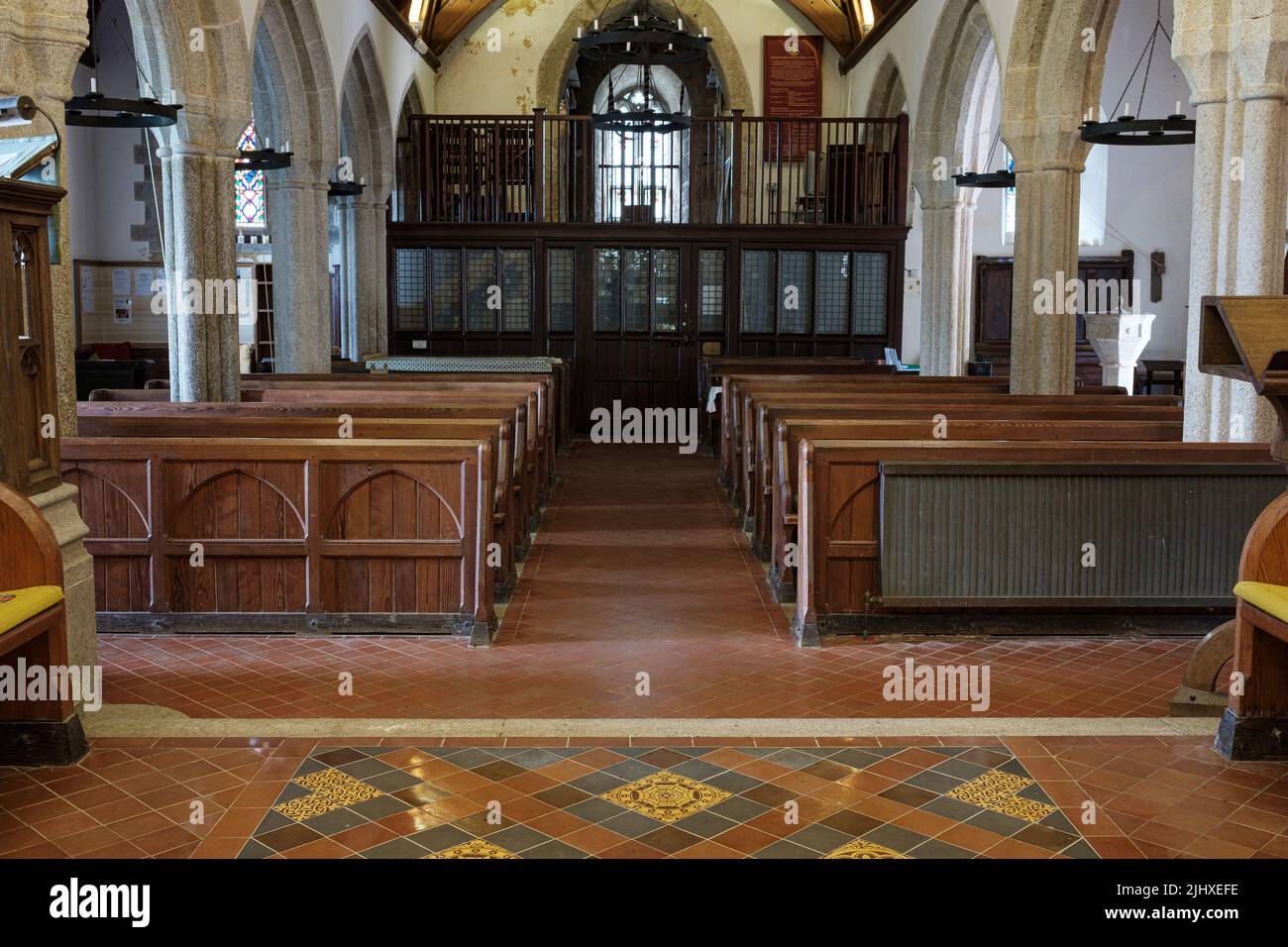 Interior of St Mawnan and St Stephen's Church, Mawnan, Cornwall Stock ...