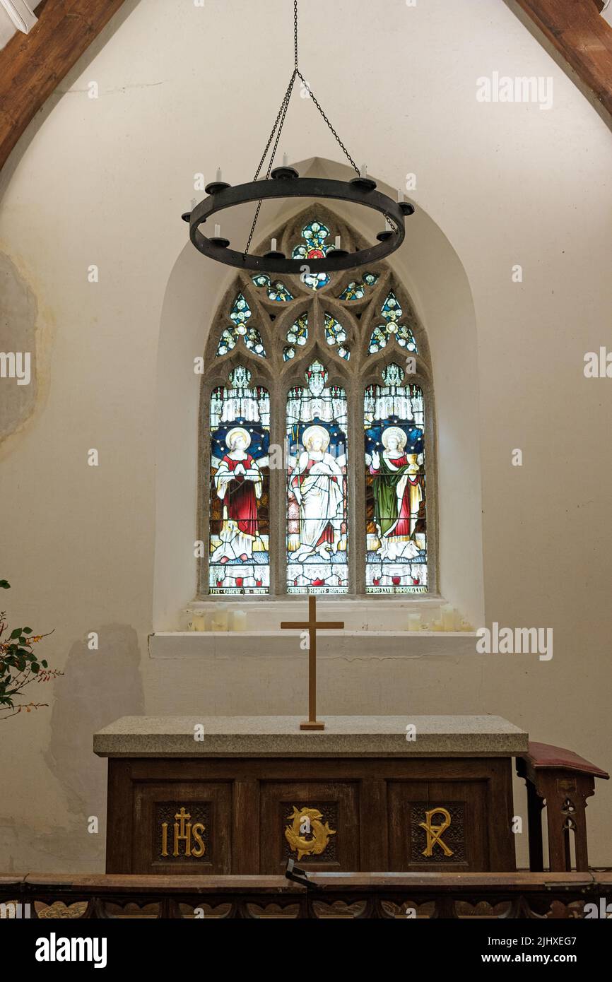 Interior of St Mawnan and St Stephen's Church, Mawnan, Cornwall Stock ...