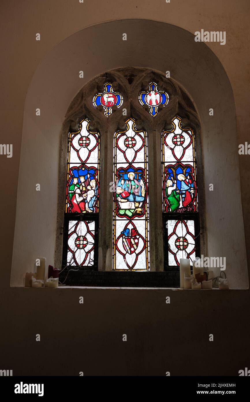 Interior of St Mawnan and St Stephen's Church, Mawnan, Cornwall Stock ...