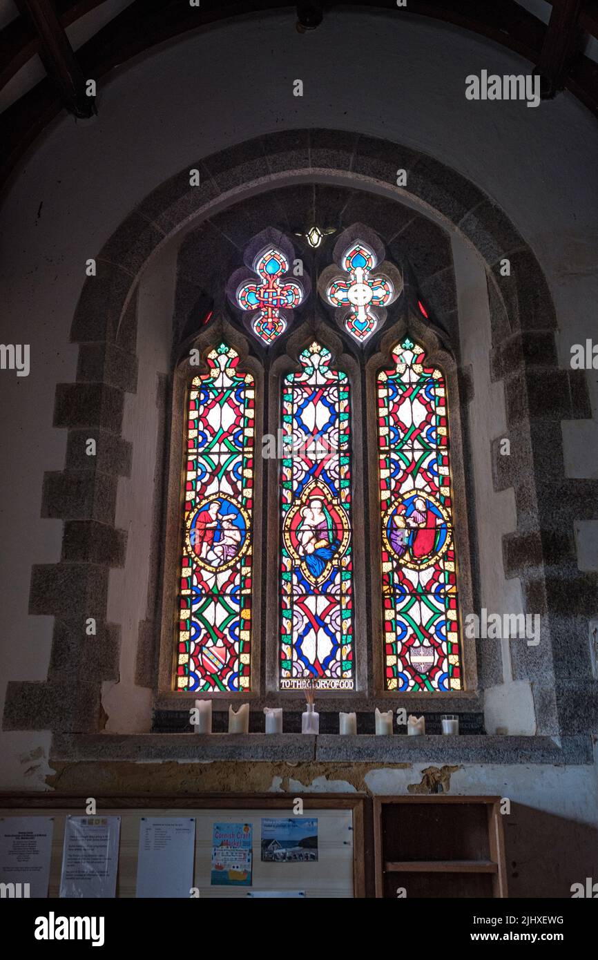 Interior of St Mawnan and St Stephen's Church, Mawnan, Cornwall Stock ...