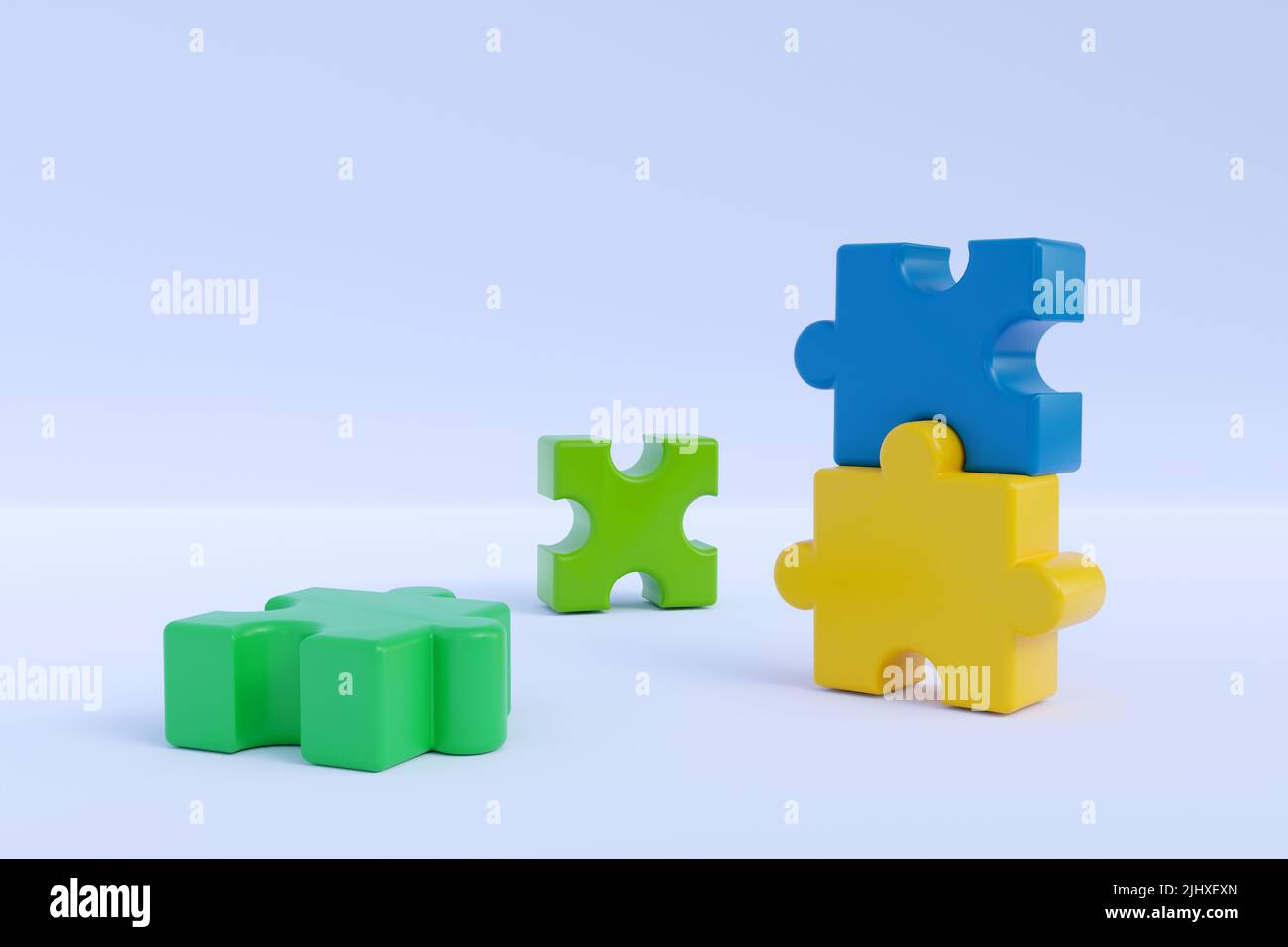 3d jigsaw puzzle pieces. Concept of business problems, partnership ...