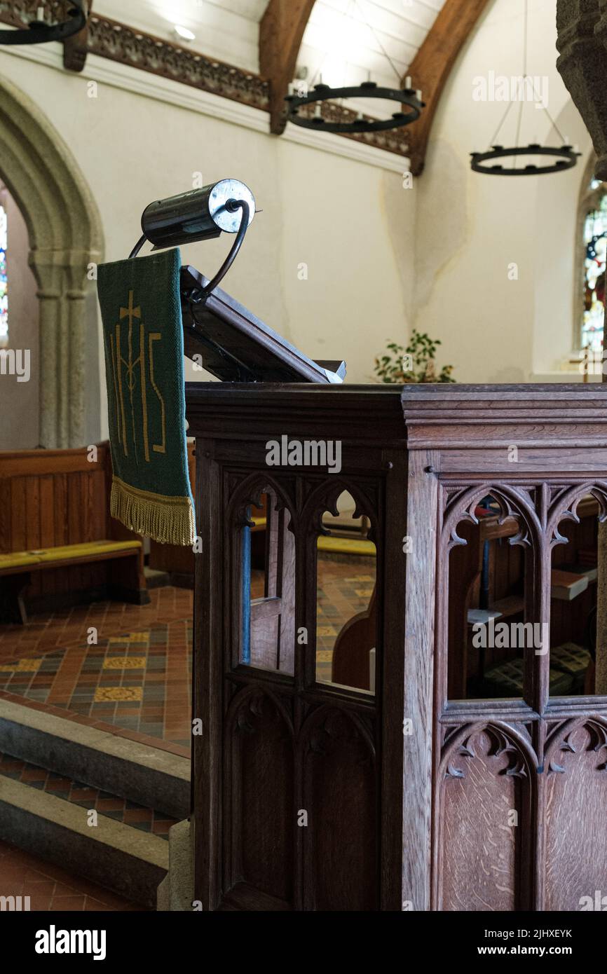 Interior of St Mawnan and St Stephen's Church, Mawnan, Cornwall Stock ...