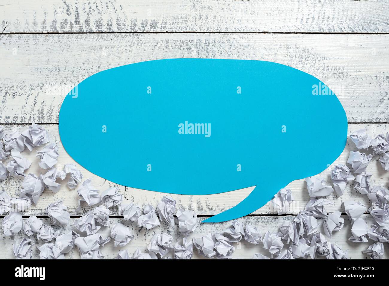 Speech Bubble On Floor With Important Information Written In With Paper ...