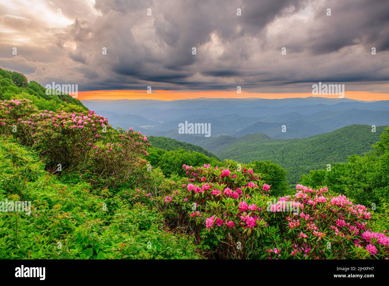 The Great Craggy Mountains along the Blue Ridge Parkway in North ...