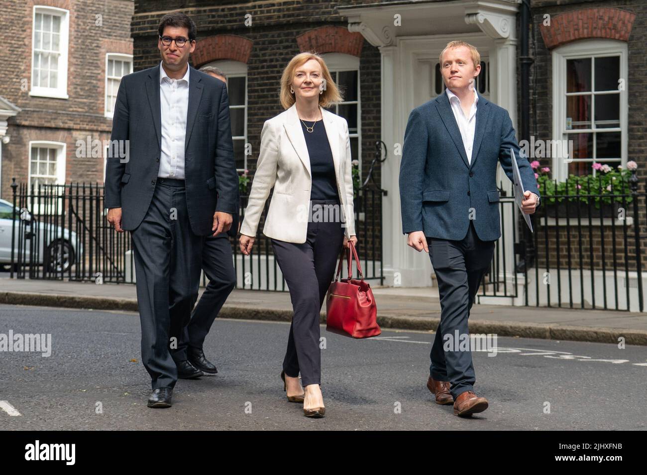 Tory leadership candidate Liz Truss arrives for a hustings event with ...