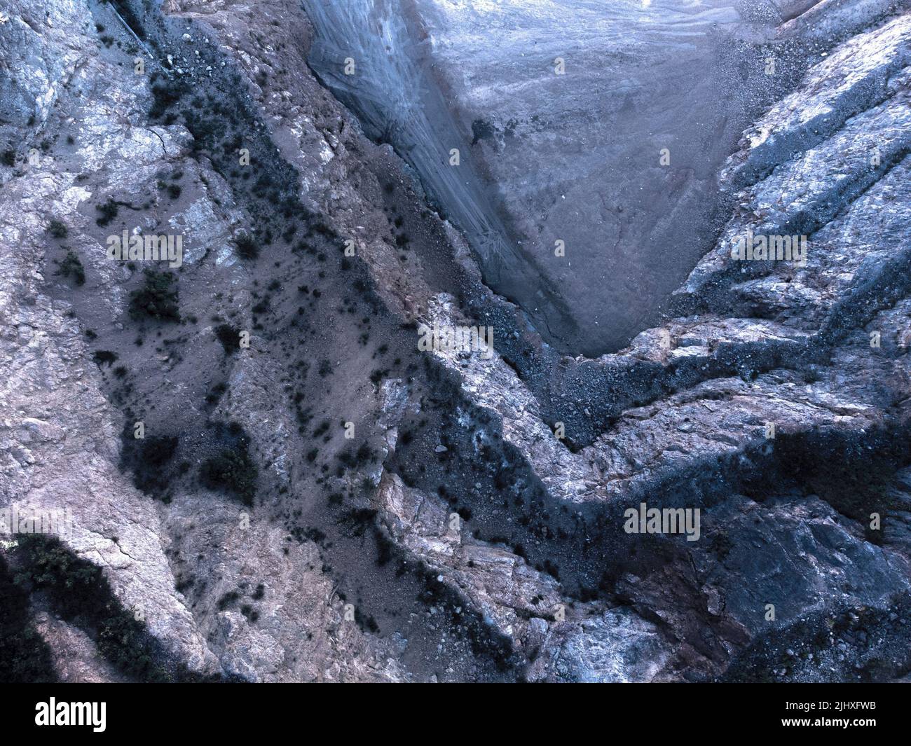 Aerial view of the Quarry border to the forest Stock Photo - Alamy